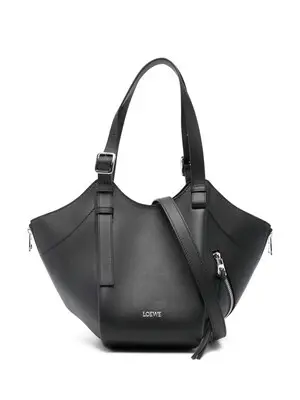 Loewe Hammock Flip Leather Tote - Black