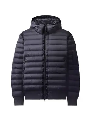 C.P. COMPANY Quilted Down Jacket With Logo Detail - Blue