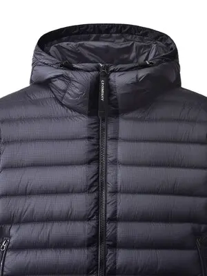 C.P. COMPANY Quilted Down Jacket With Logo Detail - Blue