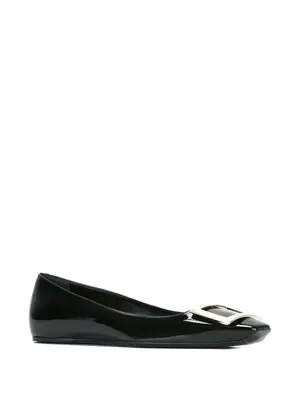 ROGER VIVIER Trompette Patent Leather Ballerinas - Black