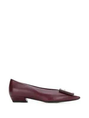 ROGER VIVIER Pointy Covered Leather Ballet Flats