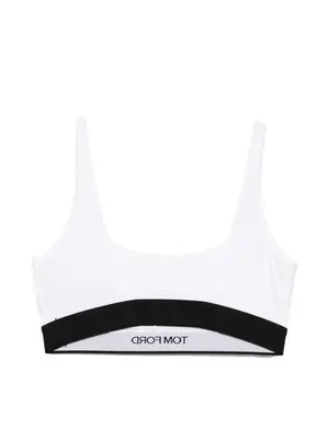 TOM FORD Logo Bralette Bra - White