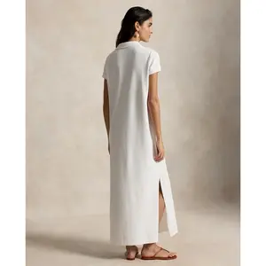 Ralph Lauren Cotton Mesh Polo Maxi Dress With Embroidered Pony