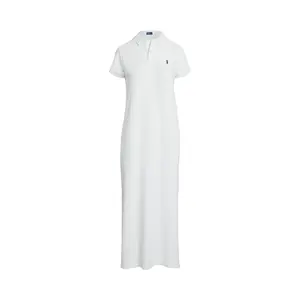 Ralph Lauren Cotton Mesh Polo Maxi Dress With Embroidered Pony