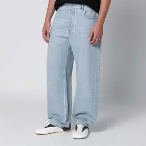 Bottega Veneta Wide-leg Jeans In Sky Bleached Wash