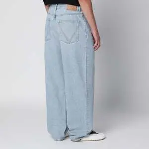 Bottega Veneta Wide-leg Jeans In Sky Bleached Wash