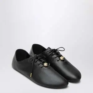Loewe Pebble Soft Lace-up Calf Nappa Leather Shoes - Black