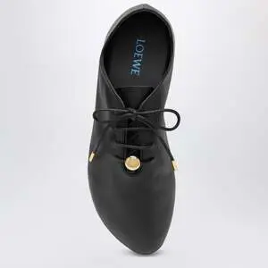 Loewe Pebble Soft Lace-up Calf Nappa Leather Shoes - Black