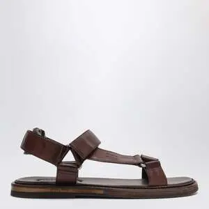 Miu Miu Leather Sandals With Embossed Logo