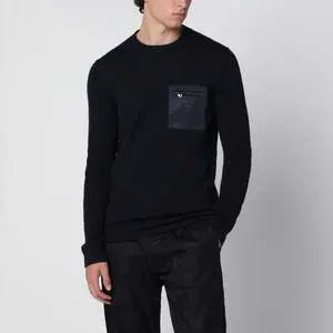 Prada Wool Crewneck Sweater With Re-nylon Pocket