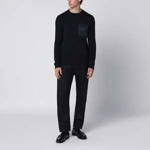 Prada Wool Crewneck Sweater With Re-nylon Pocket