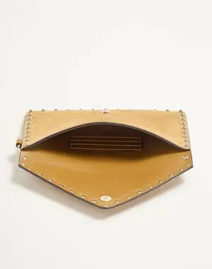 Valentino Garavani Rockstud Suede Clutch Bag