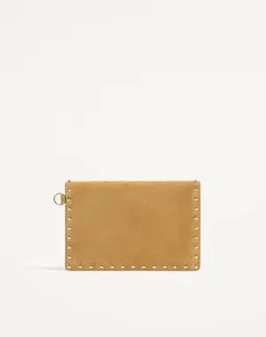 Valentino Garavani Rockstud Suede Clutch Bag