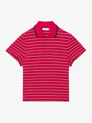 Alexander McQueen Striped Polo Shirt - Red
