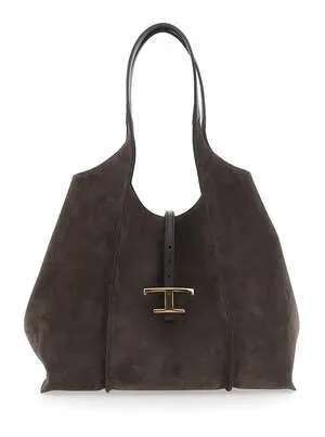 TOD'S TOD'S Suede Shoulder Bag With T Plaque Multicolor