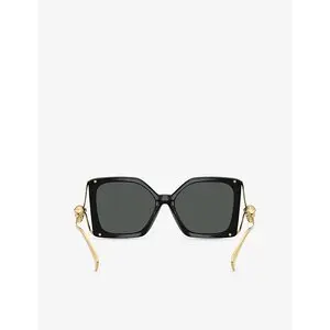 Versace Square Frame Sunglasses With Logo Detail
