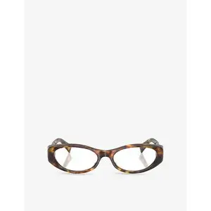 Miu Miu Oval-frame Acetate Eyeglasses - Brown