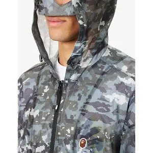 A BATHING APE Multi-pixel Camo-print Mesh Hoodie