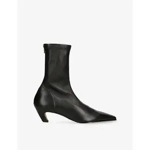 Khaite Arizona Leather Ankle Boots - Black
