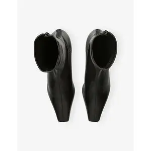 Khaite Arizona Leather Ankle Boots - Black