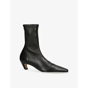 Khaite Arizona Leather Ankle Boots - Black