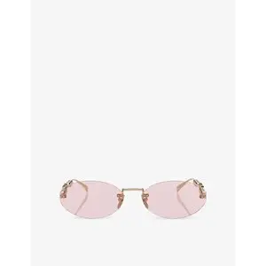 Gucci Rimless Round Metal Sunglasses - Gold