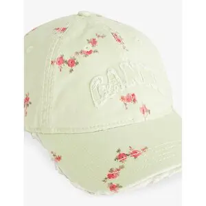 GANNI Printed Washed Canvas Cap