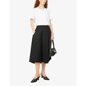 Vince Cotton A-line Midi Skirt