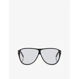 Saint Laurent Acetate Pilot Sunglasses - Black