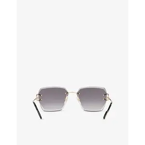 Cartier Square-frame Metal Sunglasses