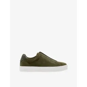 REISS Emil Suede Slip-on Trainers