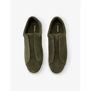 REISS Emil Suede Slip-on Trainers