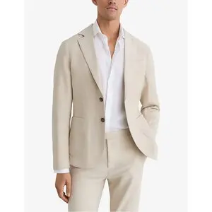 REISS Jason Single-breasted Stretch Cotton-blend Blazer