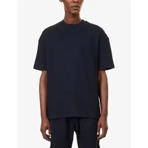 ARNE Relaxed-fit Waffle Woven T-shirt - Navy