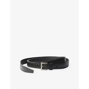 Prada Antiqued Leather Belt - Black