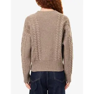 Max Mara Round Neck Cable Knit Wool Jumper