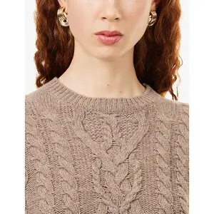 Max Mara Round Neck Cable Knit Wool Jumper