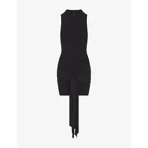 SKIMS Jersey Wrap Mini Dress - Obsidian