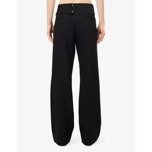 ST. AGNI Belted Straight-leg Wool Trousers