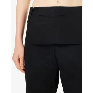 ST. AGNI Belted Straight-leg Wool Trousers