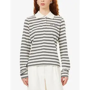 SAMSOE SAMSOE Samsøe Samsøe Long-sleeve Striped Rugby Top - Egret