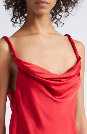 Alice + Olivia Monique Twist Strap Satin Camisole