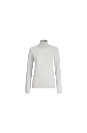Brunello Cucinelli Sparkling Cashmere And Silk Lightweight Turtleneck Sweater - Pebble