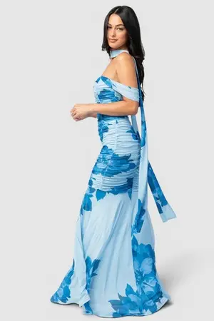 BALTIC BØRN Bellina Off Shoulder Maxi Dress With Floral Print And Ruching
