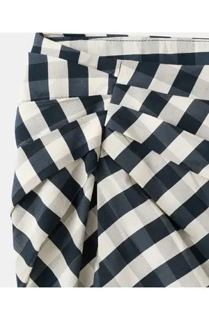 Mango Gingham Midi Skirt
