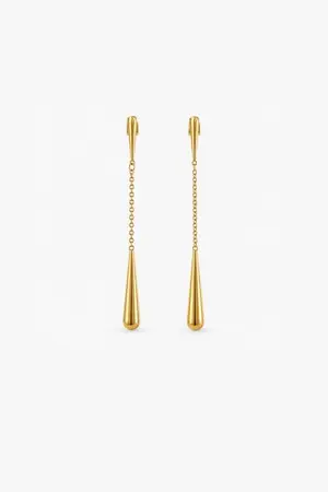 MEIDEYA Teardrop Dangle Chain Earrings - Gold