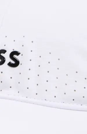BOSS Perforated 6-panel Adjustable Baseball Cap - White