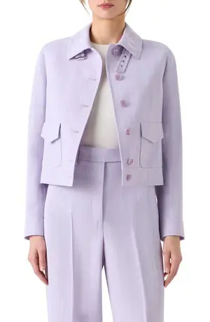 Akris Mélange Twill Jacket With Buckle Detail - Malva