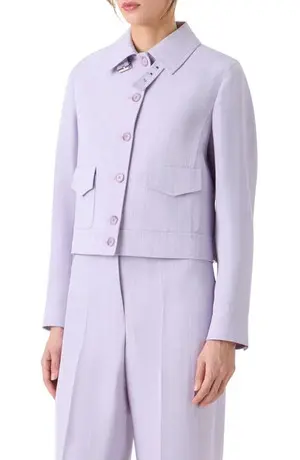 Akris Mélange Twill Jacket With Buckle Detail
