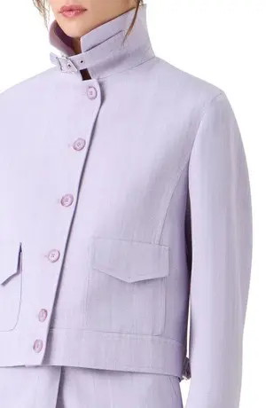 Akris Mélange Twill Jacket With Buckle Detail